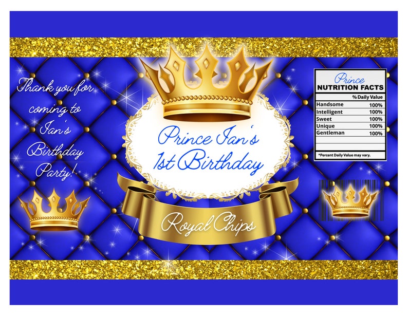 Royal Prince Chip Bags Royal Prince Juice Pouch Royal Prince - Etsy