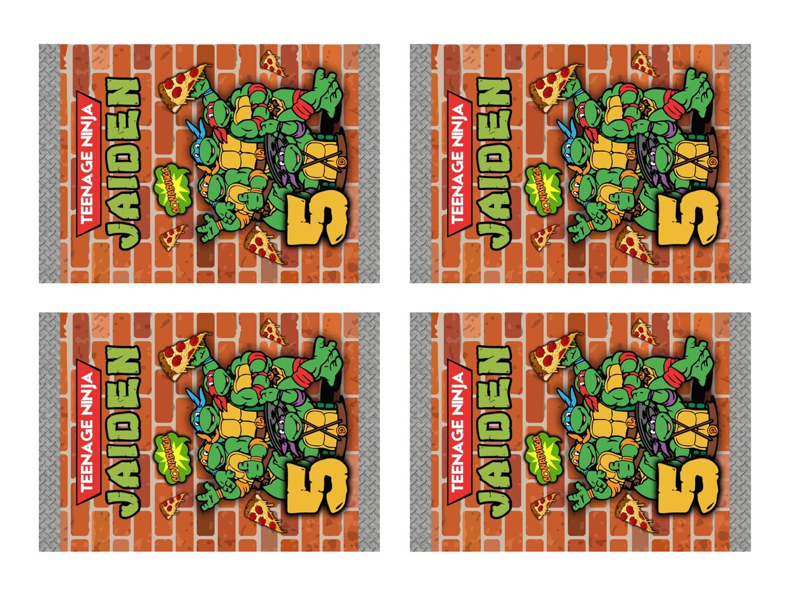 Ninja Turtles Chip Bags, Ninja Turtles Juice Pouches, Ninja Turtles Water Labels, Ninja Turtles ...