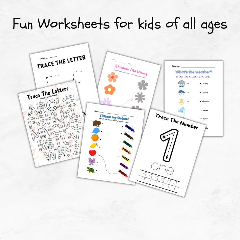 Preschool Worksheets Fun Activities for Kids Kindergarten - Etsy