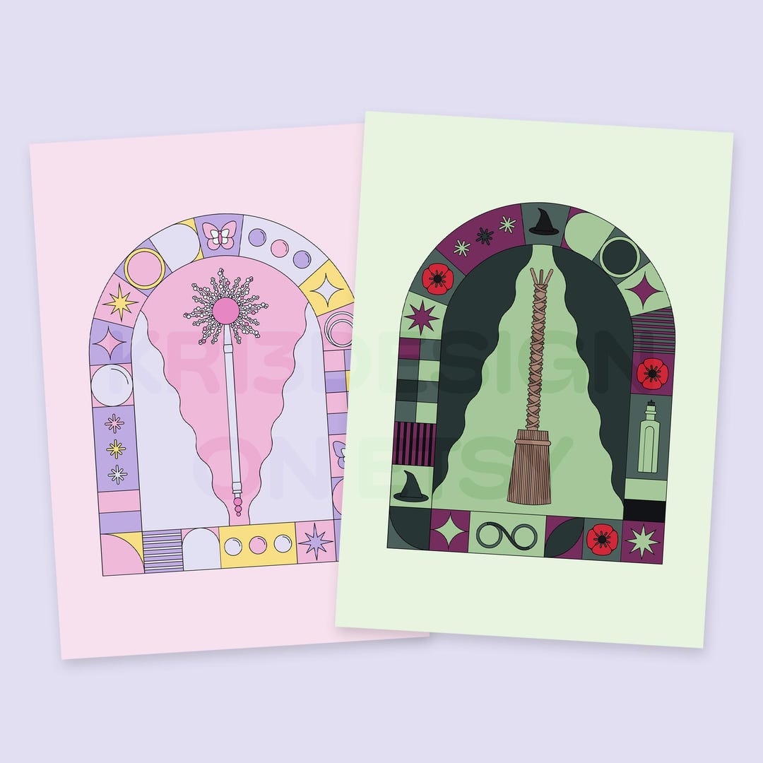 Wicked Inspired Print / Elphaba Glinda Oz / Wall Decor / Art Prints ...