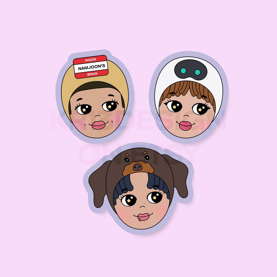 Bangtan Inspired Bora BB Stickers / K-pop / Jungkook, J-hope, Suga, RM ...