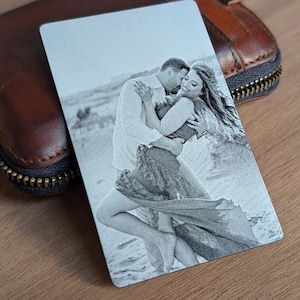 Custom Engraved Metal Picture for Wallet Photo Insert Card Personalized ...