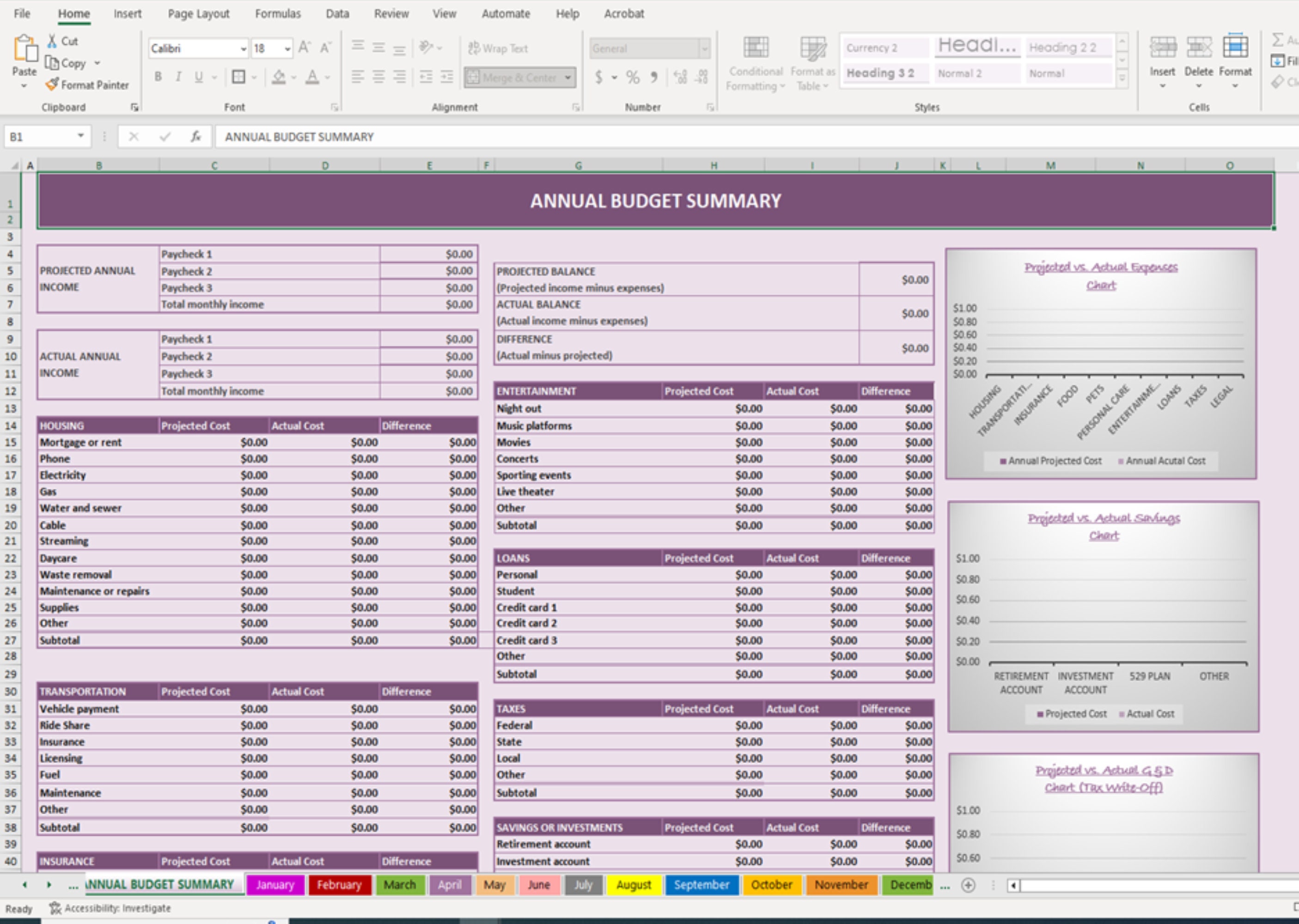 Perfect Personal Monthly Budget Planner & Annual Summary Tracker ...