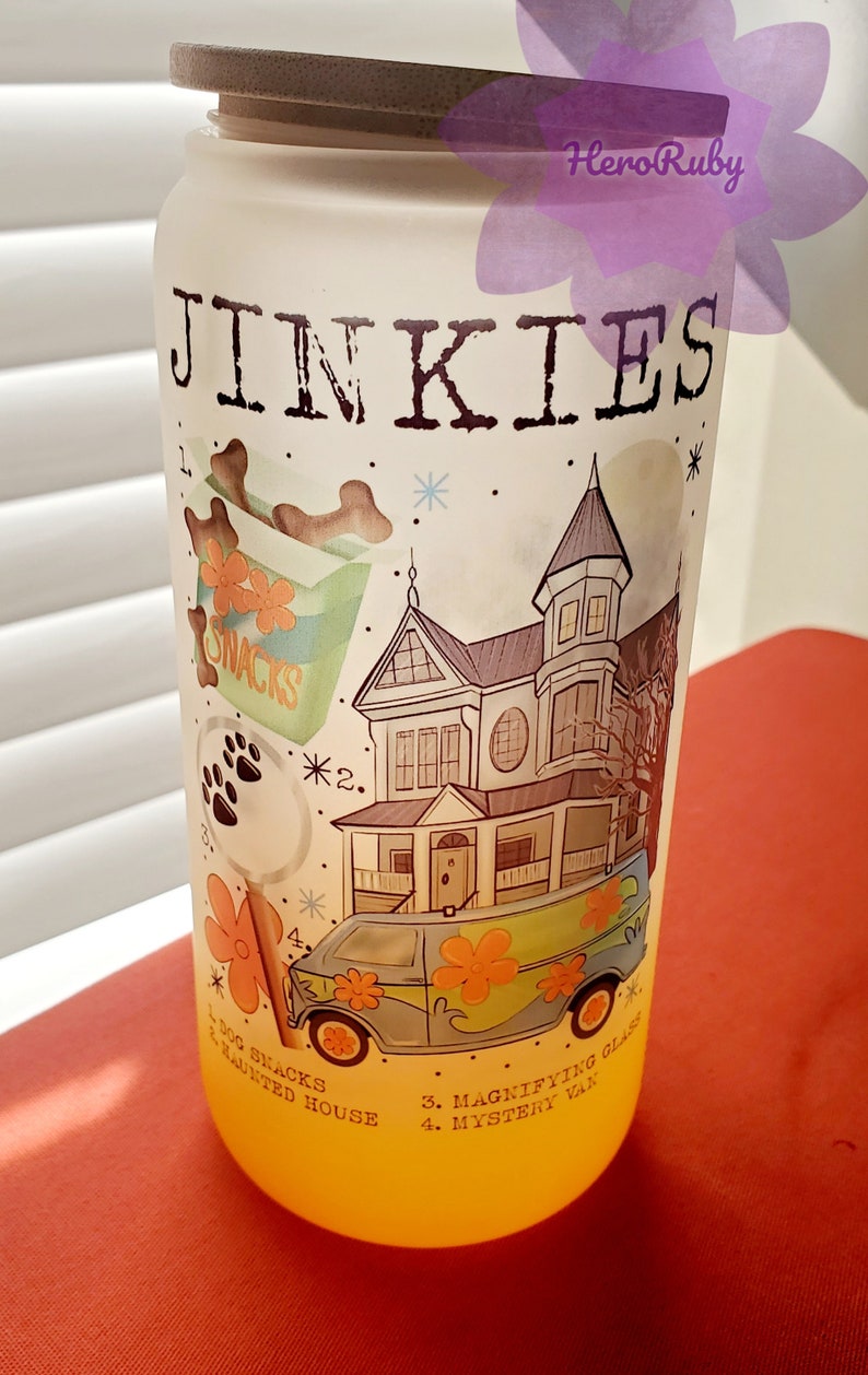 Jinkies Orange Glass Bottle 20oz - Etsy