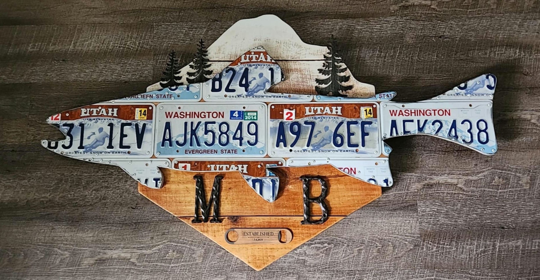 Custom License Plate Art Outdoor Wildlife Wall Decor - Etsy