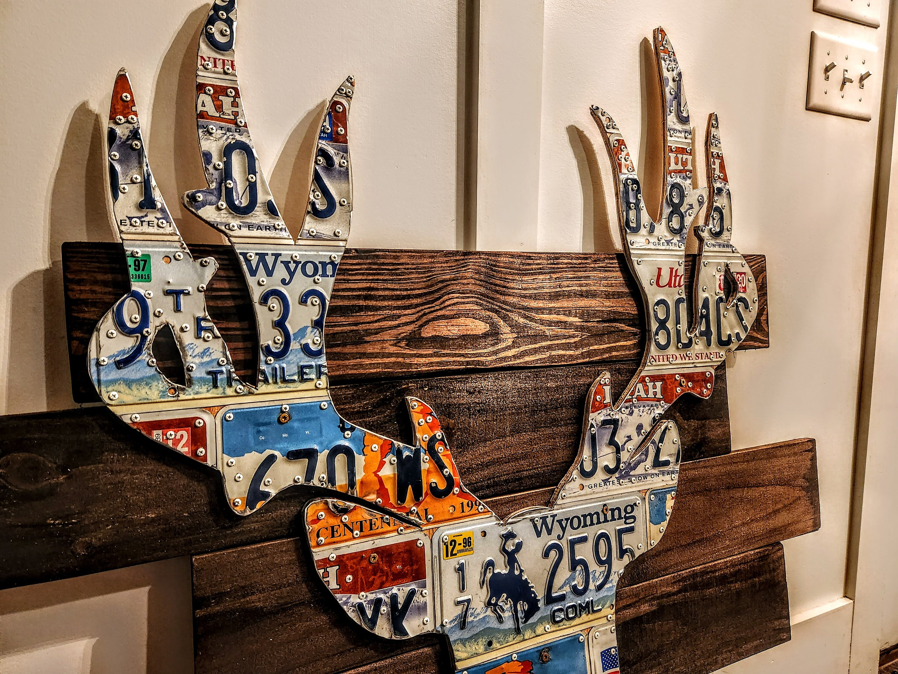 Utah/wyoming Deer License Plate Art Wall Decor Outdoor Art - Etsy