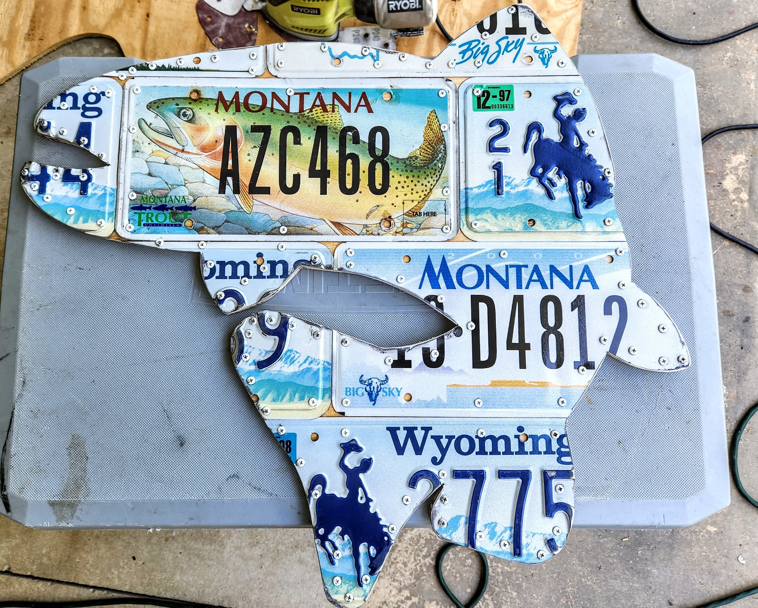 Trout License Plate Art Wall Decor. - Etsy