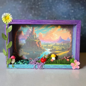 Gamer/fantasy Theme Diorama Shadow Box, Handcrafted Wall/shelf ...