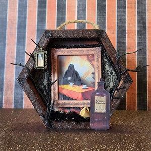 Gothic Vintage Halloween Ghost Shadowbox Diorama, Coffee Theme - Etsy