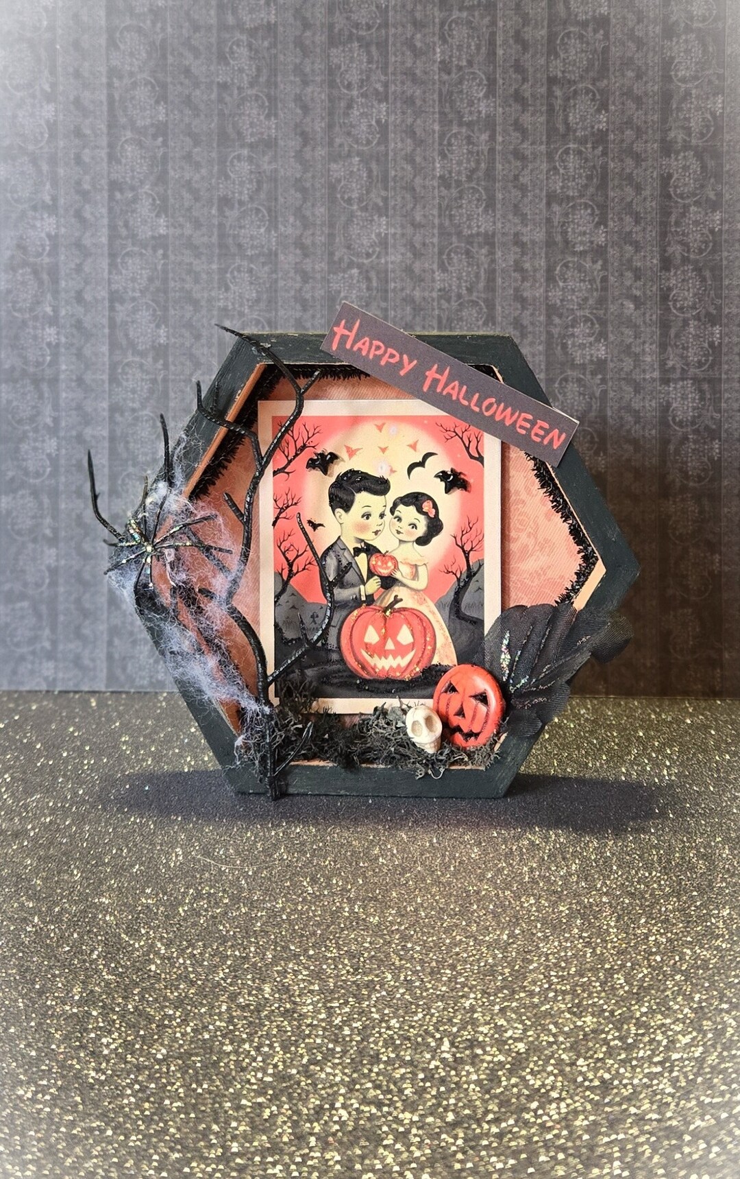 Gothic Halloween Couple Shadowbox Diorama, Spooky Home Decor - Etsy