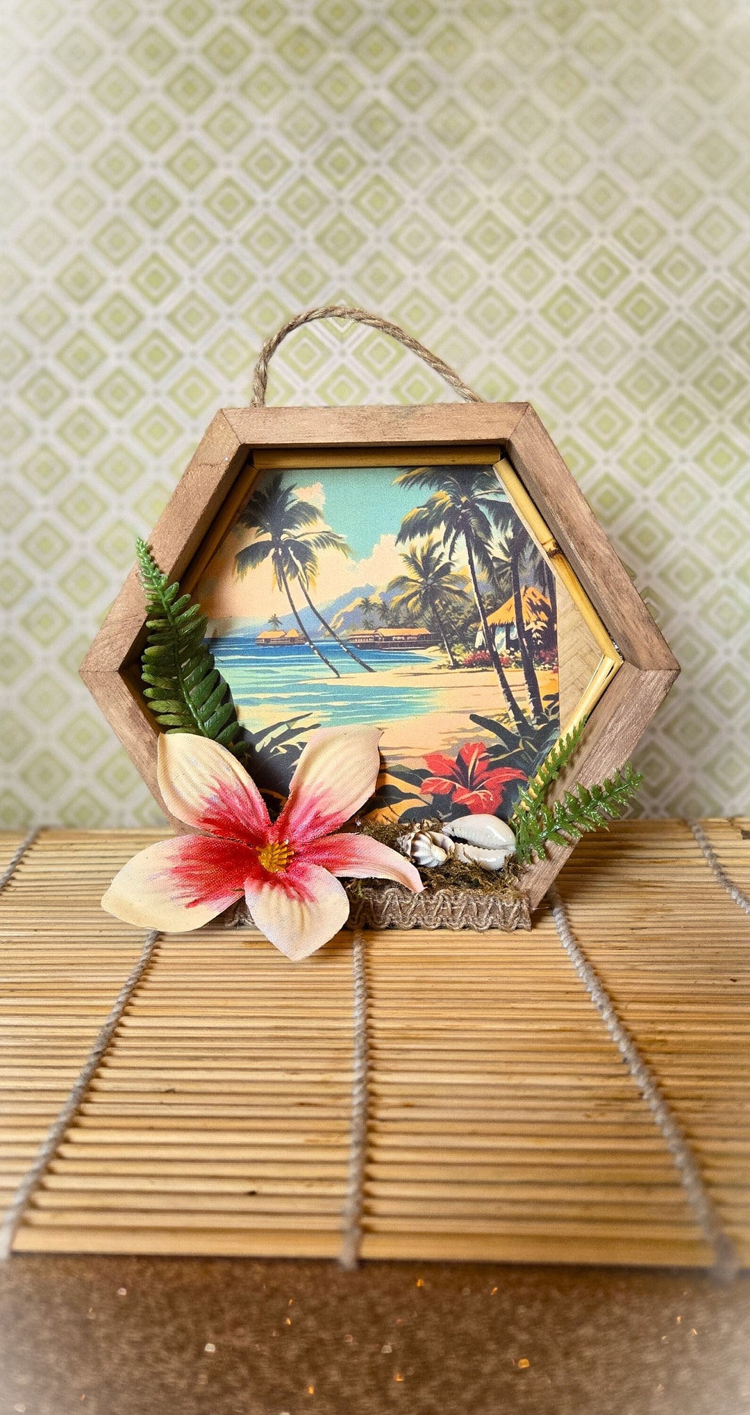 Retro Polynesian Beach Shadow Box Diorama - Etsy