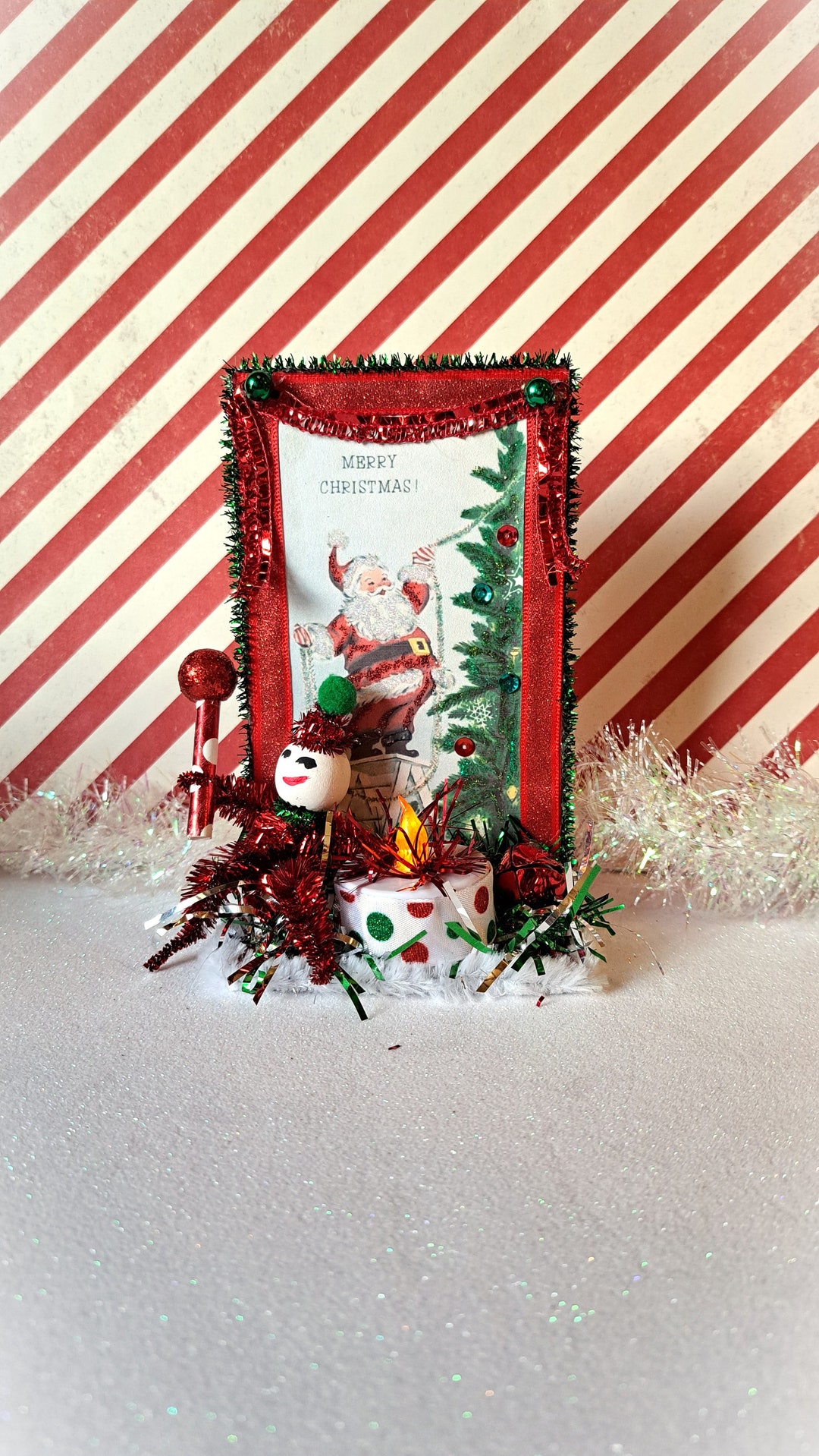 Retro Light up Christmas Santa Diorama Vintage Holiday - Etsy