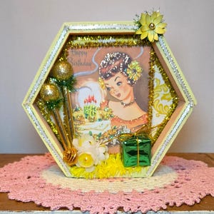 Retro Happy Birthday Shadow Box, Vintage Diorama - Etsy
