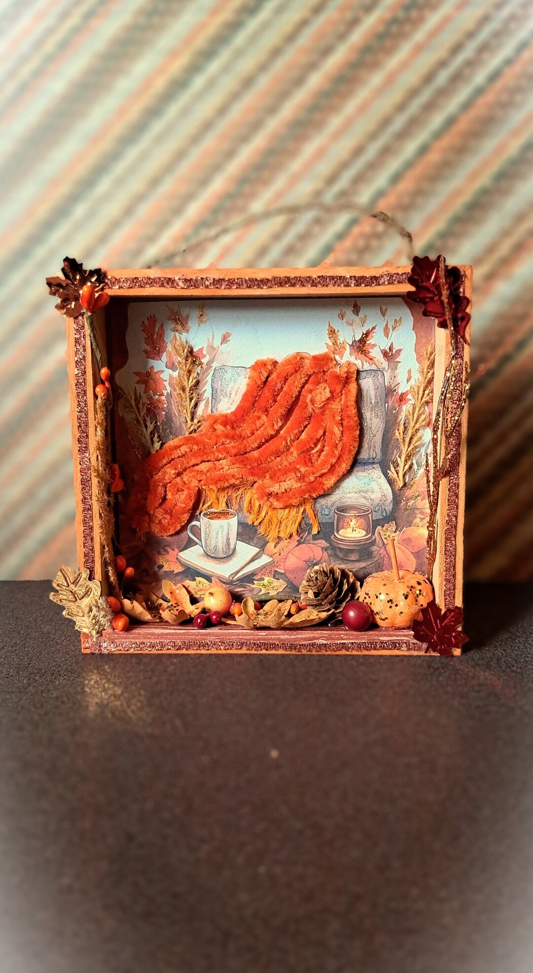 Fall Cozy Shadow Box Handmade Decor Diorama Wall Hanging/shelf ...