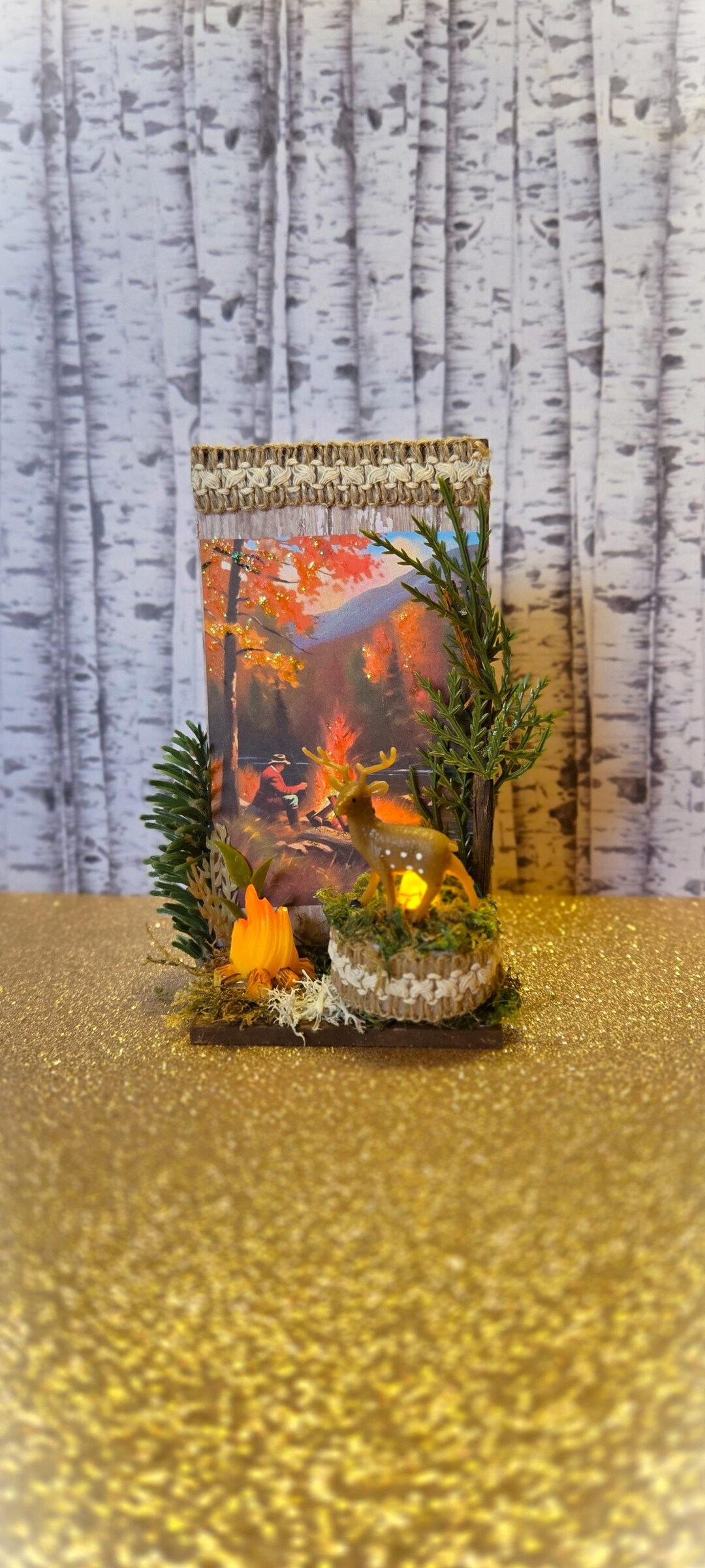 Autumn Campfire Lighted Diorama, Cozy Fall Display for Seasonal Decor ...
