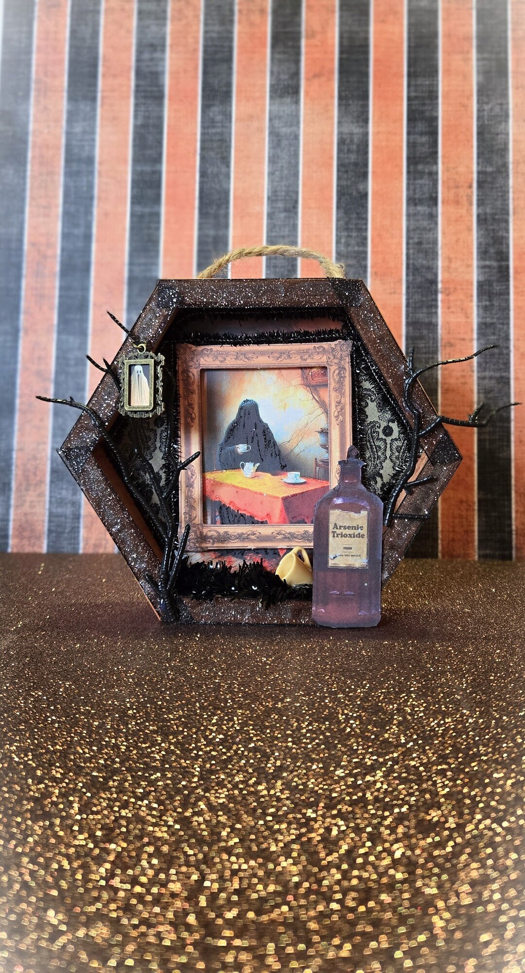 Gothic Vintage Halloween Ghost Shadowbox Diorama, Coffee Theme - Etsy