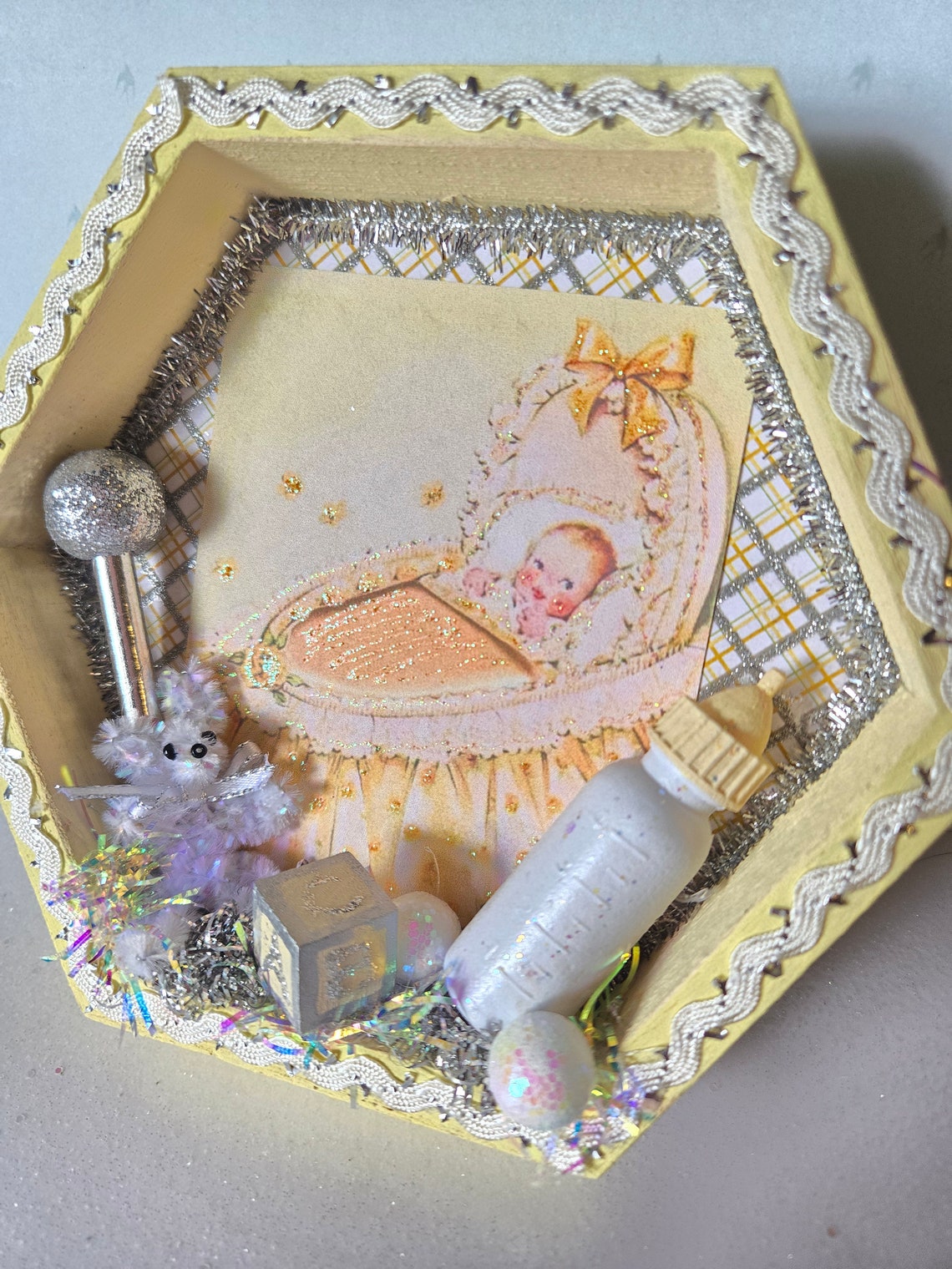 Vintage Baby Shower Shadow Box, Retro Nursery Decor - Etsy
