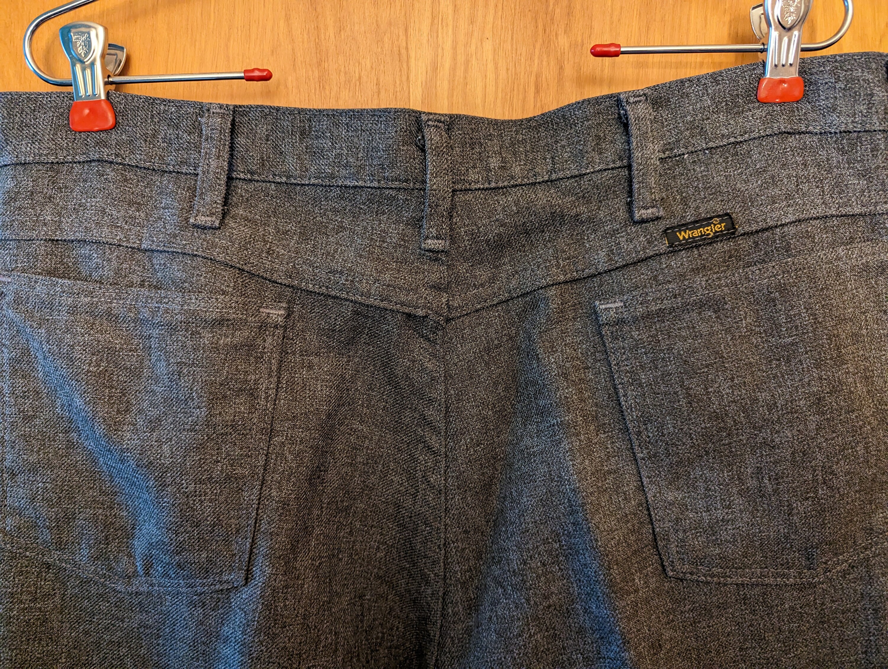 Vintage Wrangler Pants Made 80s Western Trousers Marbled Dark Gray Size ...