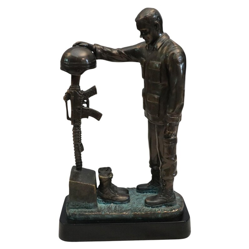 Bronze Fallen Soldier Statue Boots Helmet & Rifle Statue 12 Inch - Etsy