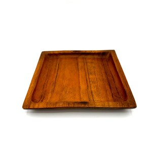 Vintage Mid Century Modern Wood Square Small Decorative Serving Tray ...