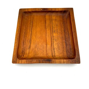 Vintage Mid Century Modern Wood Square Small Decorative Serving Tray ...