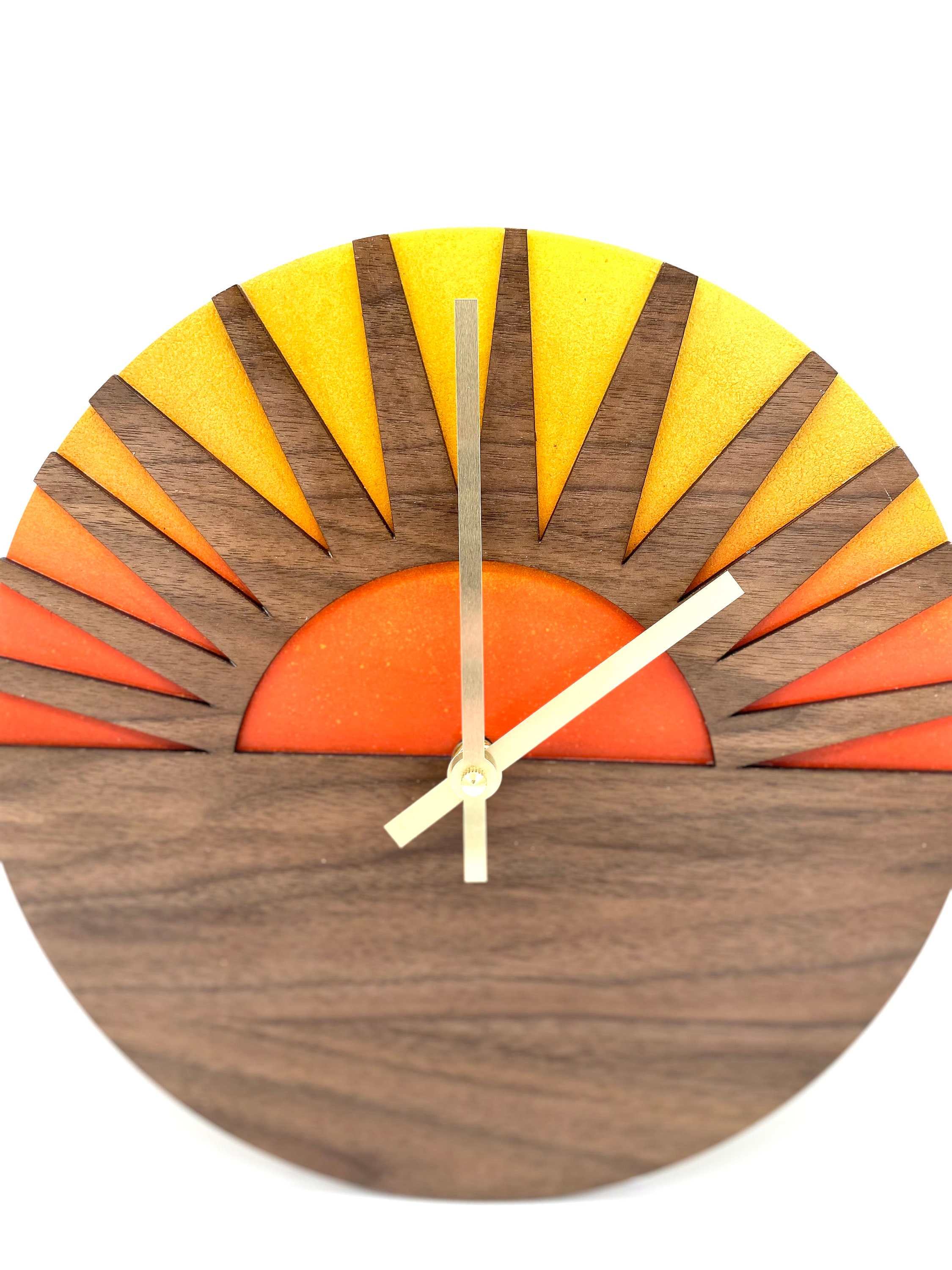Sahara Desert Sunrise Walnut Wood Wall Clock / Africa Orange Sunset ...