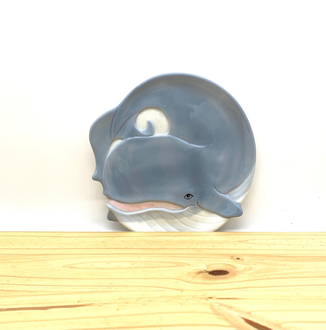 Vintage Nautical Blue Whale Henriksen Imports Decorative Pottery Plate ...