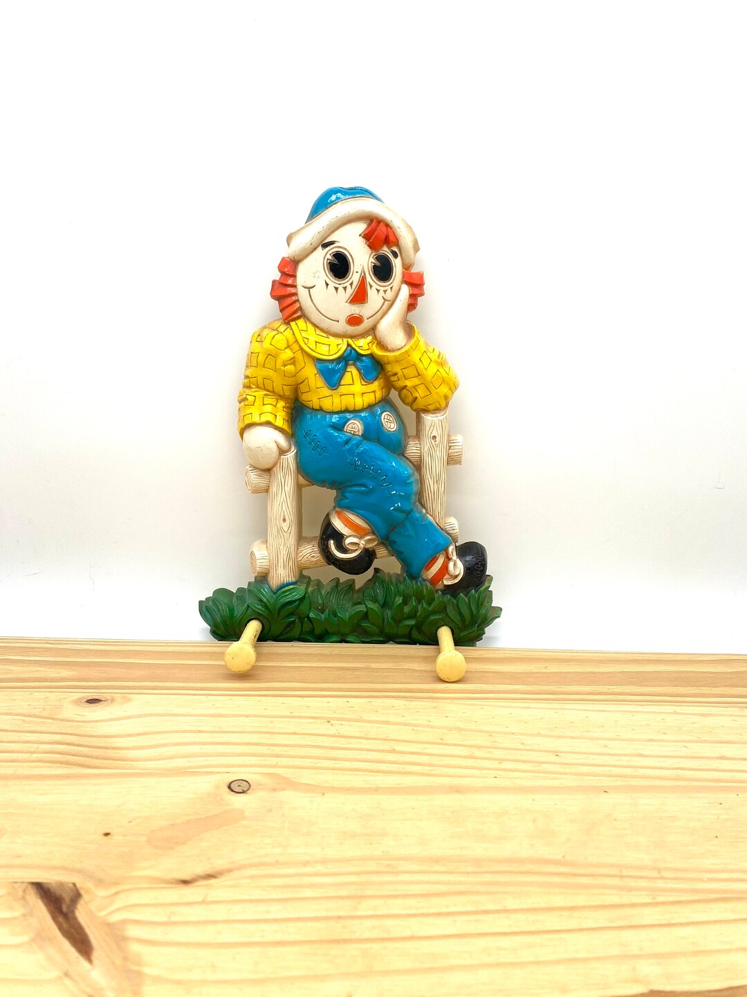 Vintage 1977 Raggedy Andy Plastic Hook Rack Kids Room Wall Hanging ...