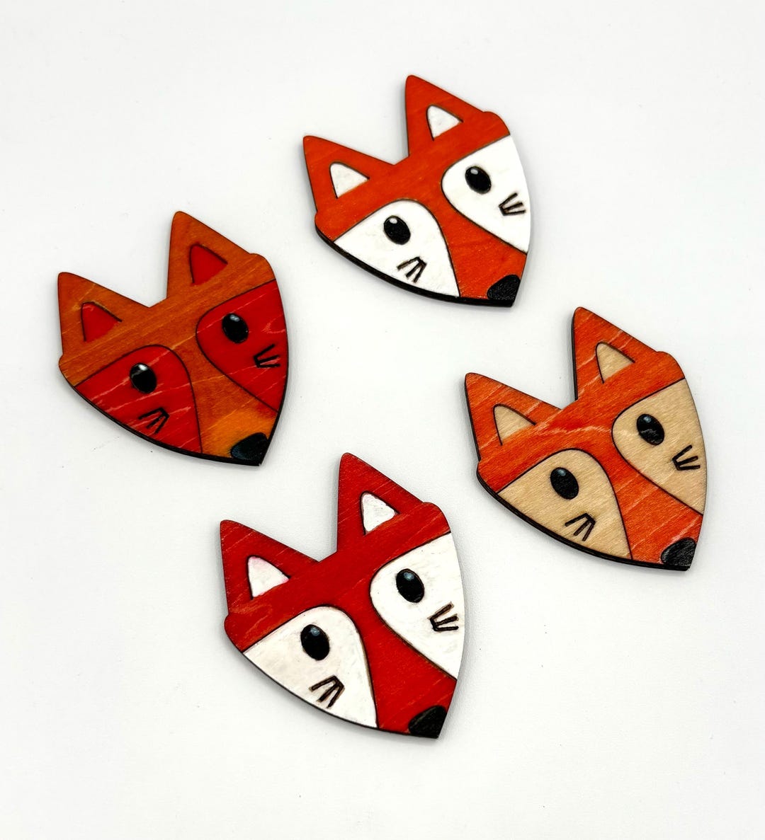 Handmade Red Fox Wood Fridge Magnet / Hand Painted Cute Woodland ...