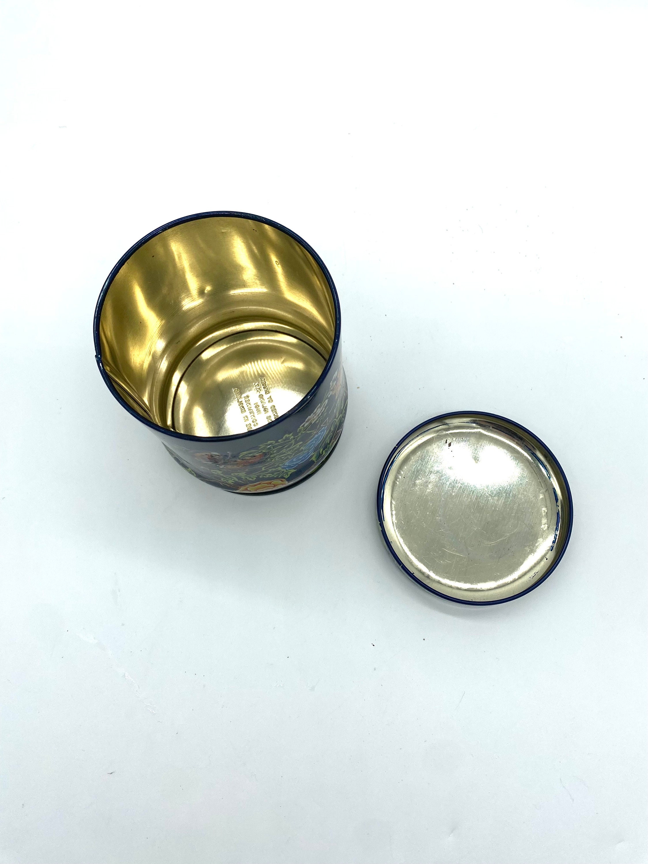 Vintage Retro Collectible Daher Tall Colorful Flower Butterfly Blue ...