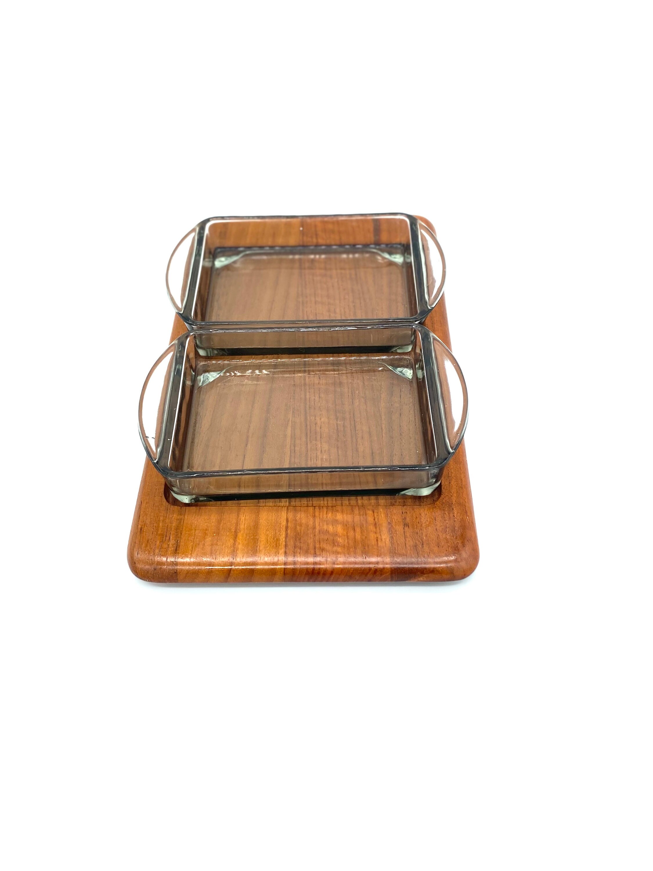 Vintage Mid Century Modern Teak Wood Digsmed Condiment Snack Cheese ...