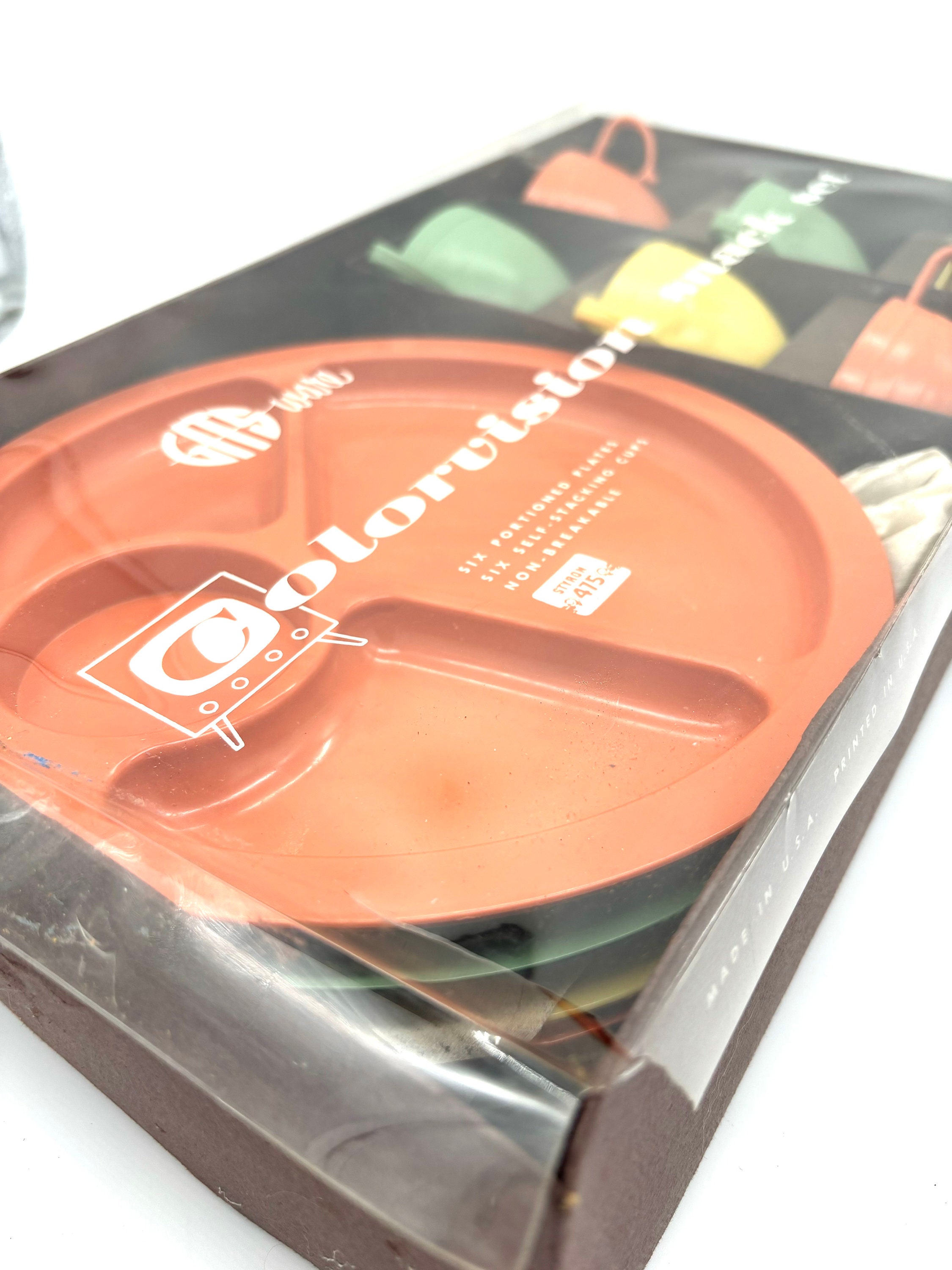 Vintage 50s Mid Century Colorvision Snack Set Picnic Basket Portioned ...