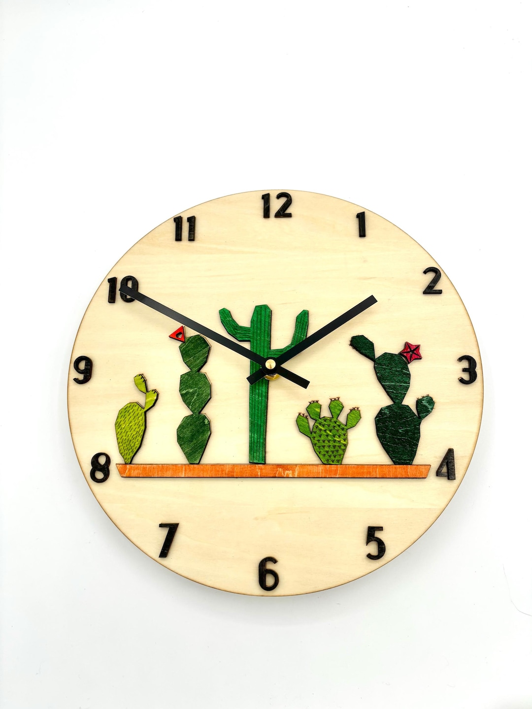 Custom Handmade Desert Saguaro Cactus Wood Wall Clock Decor Gift ...