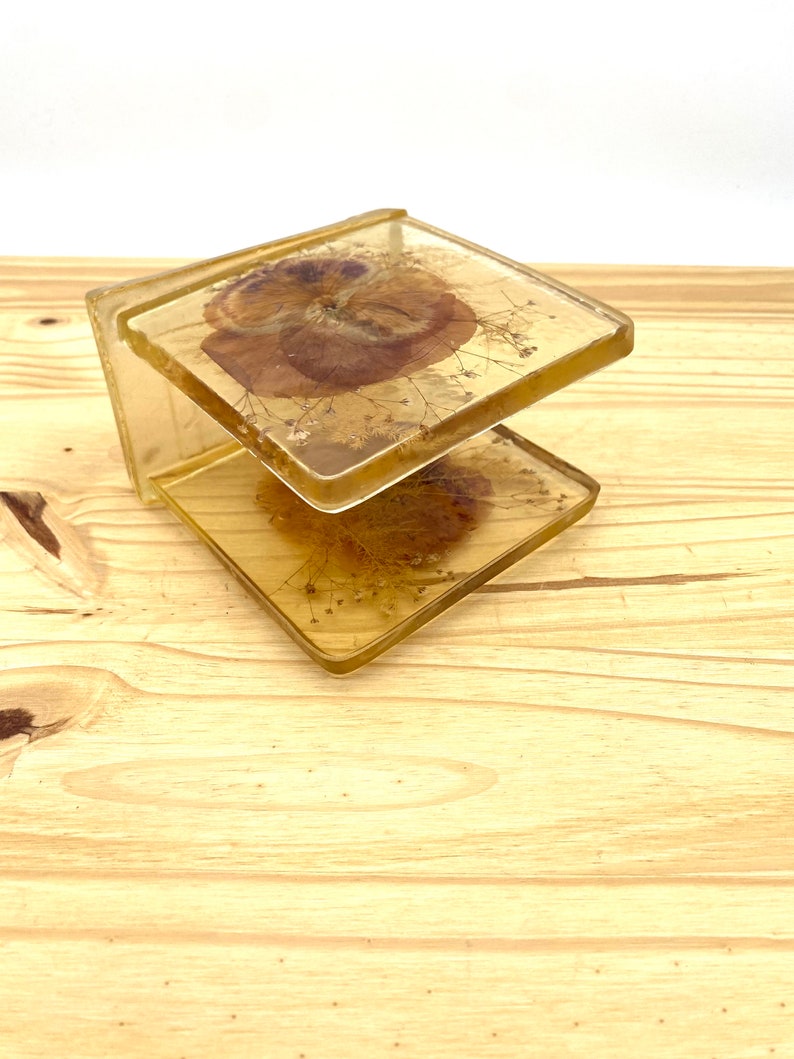 Vintage Mid Century Lucite Pressed Flower Baby’s Breath Napkin Holder ...
