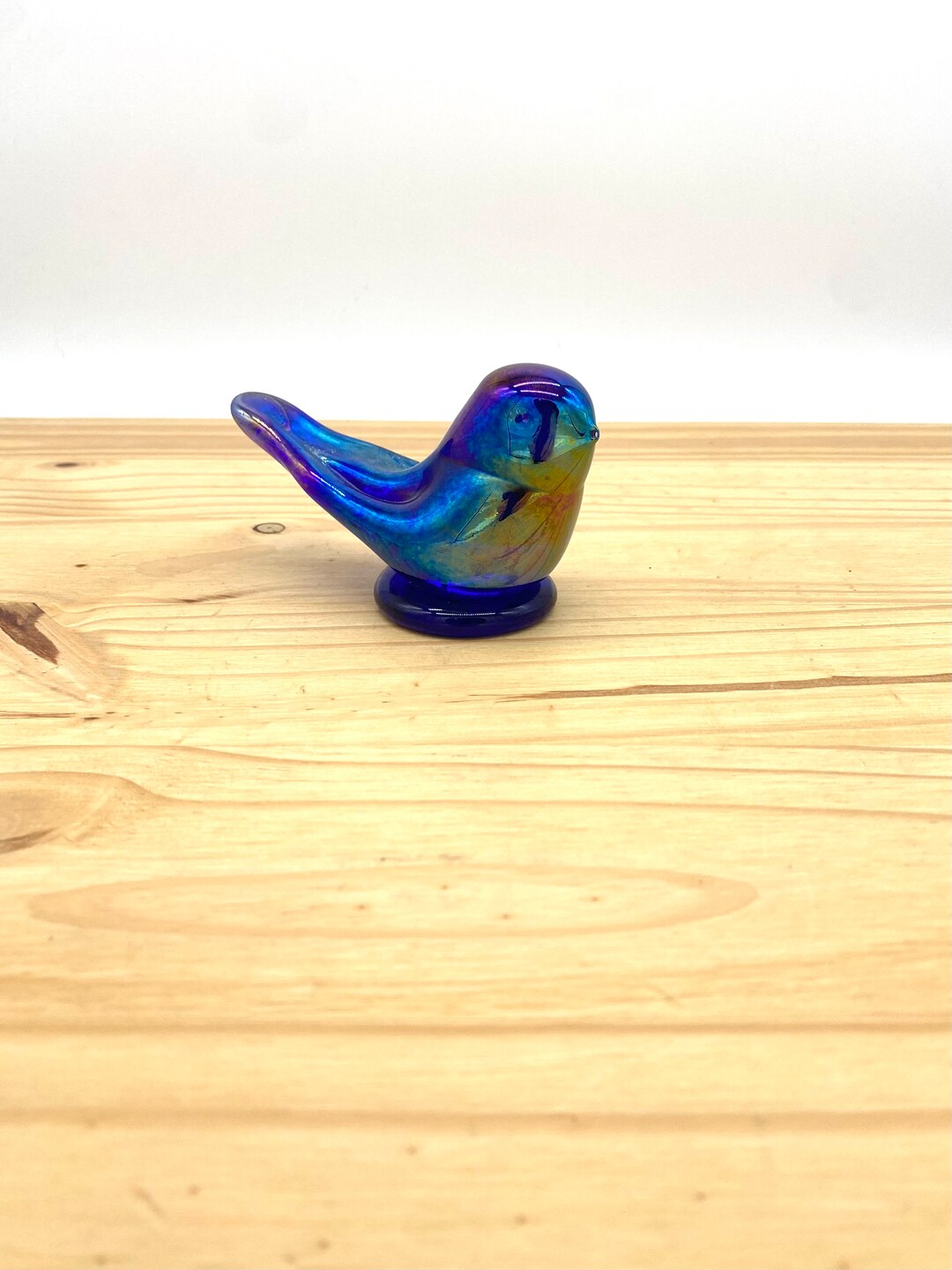 Vintage Leo Ward 2001 Blue Bird of Happiness Cobalt Carnival Iridescent ...