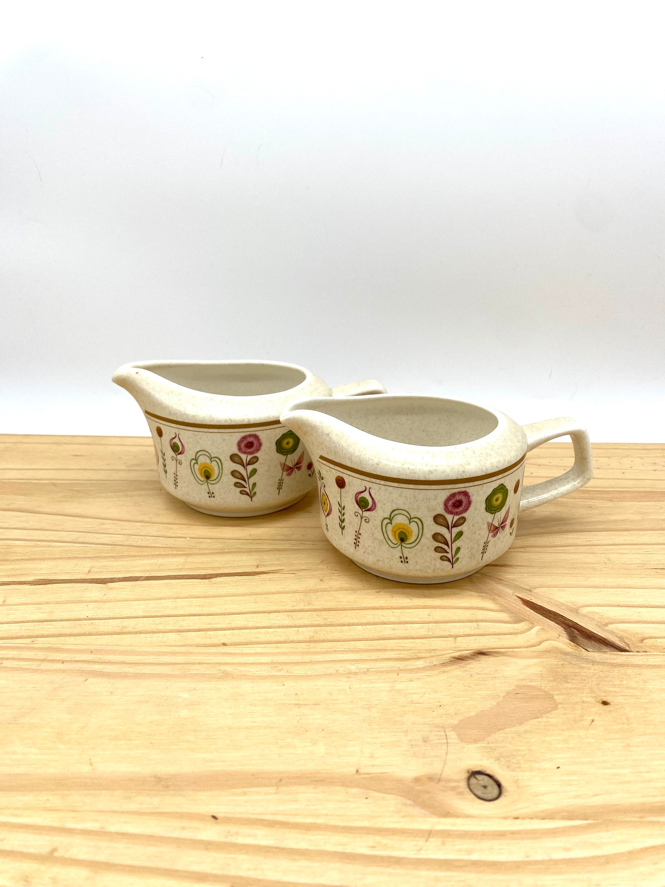 Vintage Lenox Temperware Sprite Ditsy Floral Creamer Sauce Gravy Boat ...