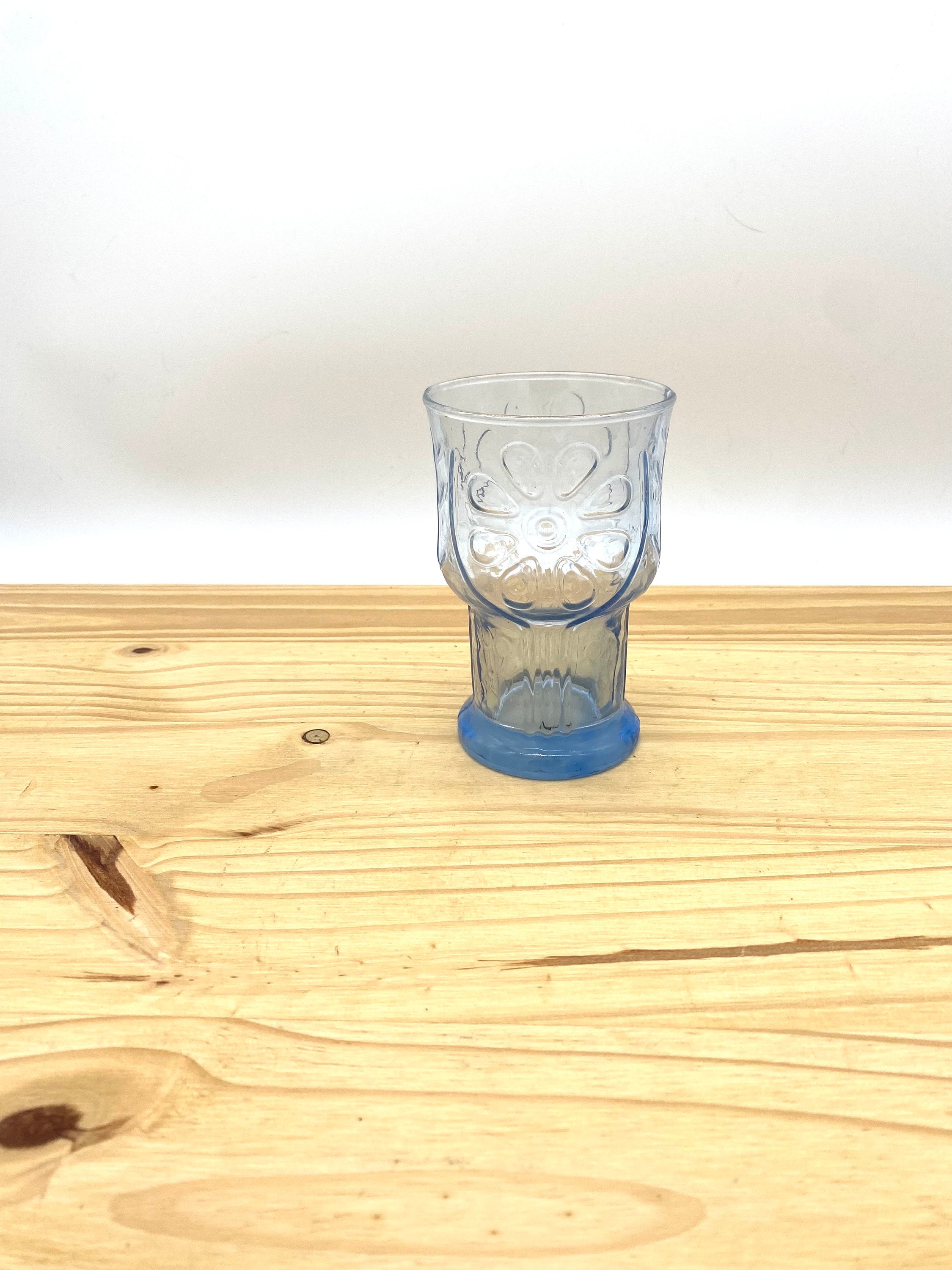 Vintage Libbey Country Garden Daisy Light Blue Juice Drinking Glass ...