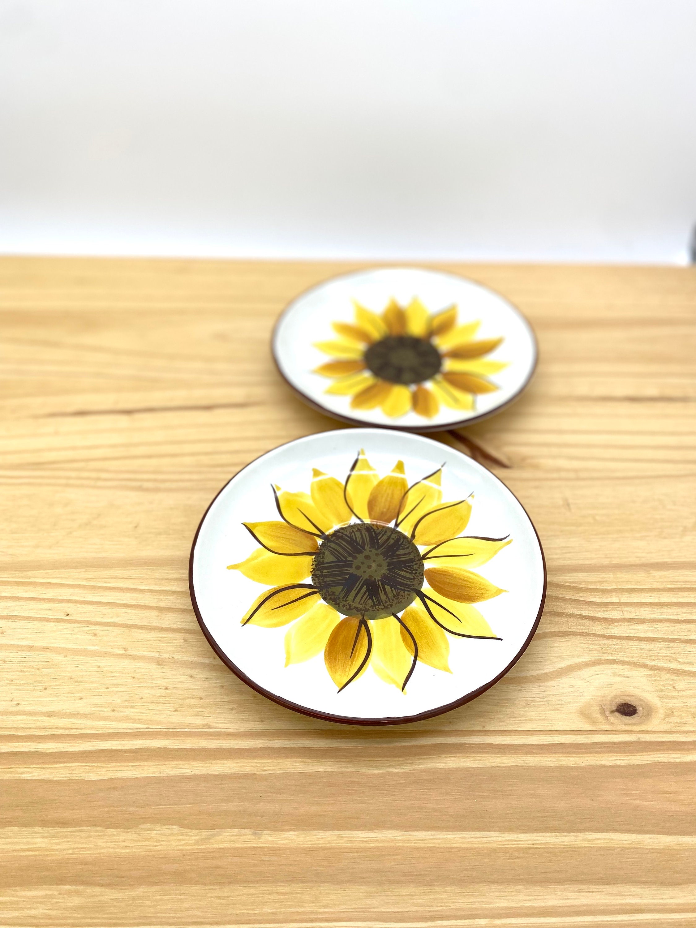 Vintage Yellow Sunflower Stoneware Mexacal Small Plate Set / - Etsy