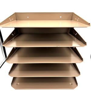 Vintage Industrial Steelmaster Brown Metal Organizer Storage 5 Paper ...