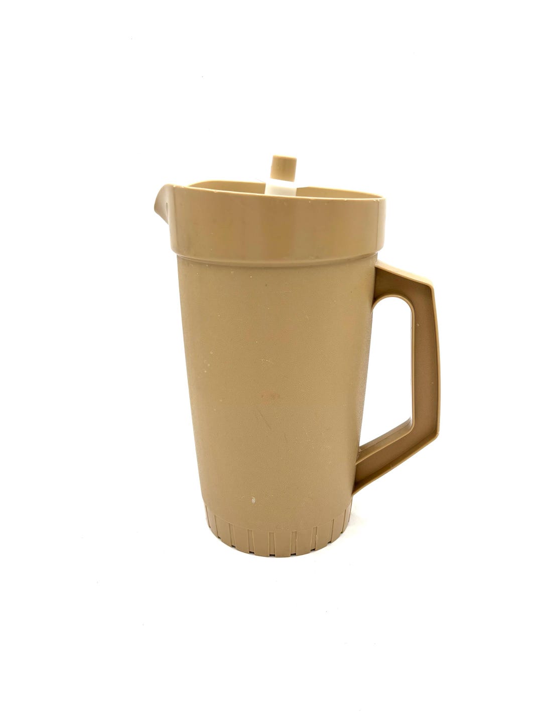 Vintage 80s Tupperware Tan With White Plastic Lid Juice Water Pitcher ...