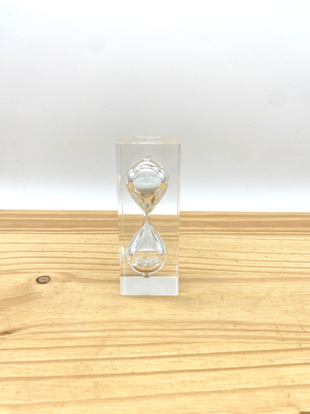 Vintage MCM Lucite Acrylic Sand Suspended Hourglass Timer / Unique ...