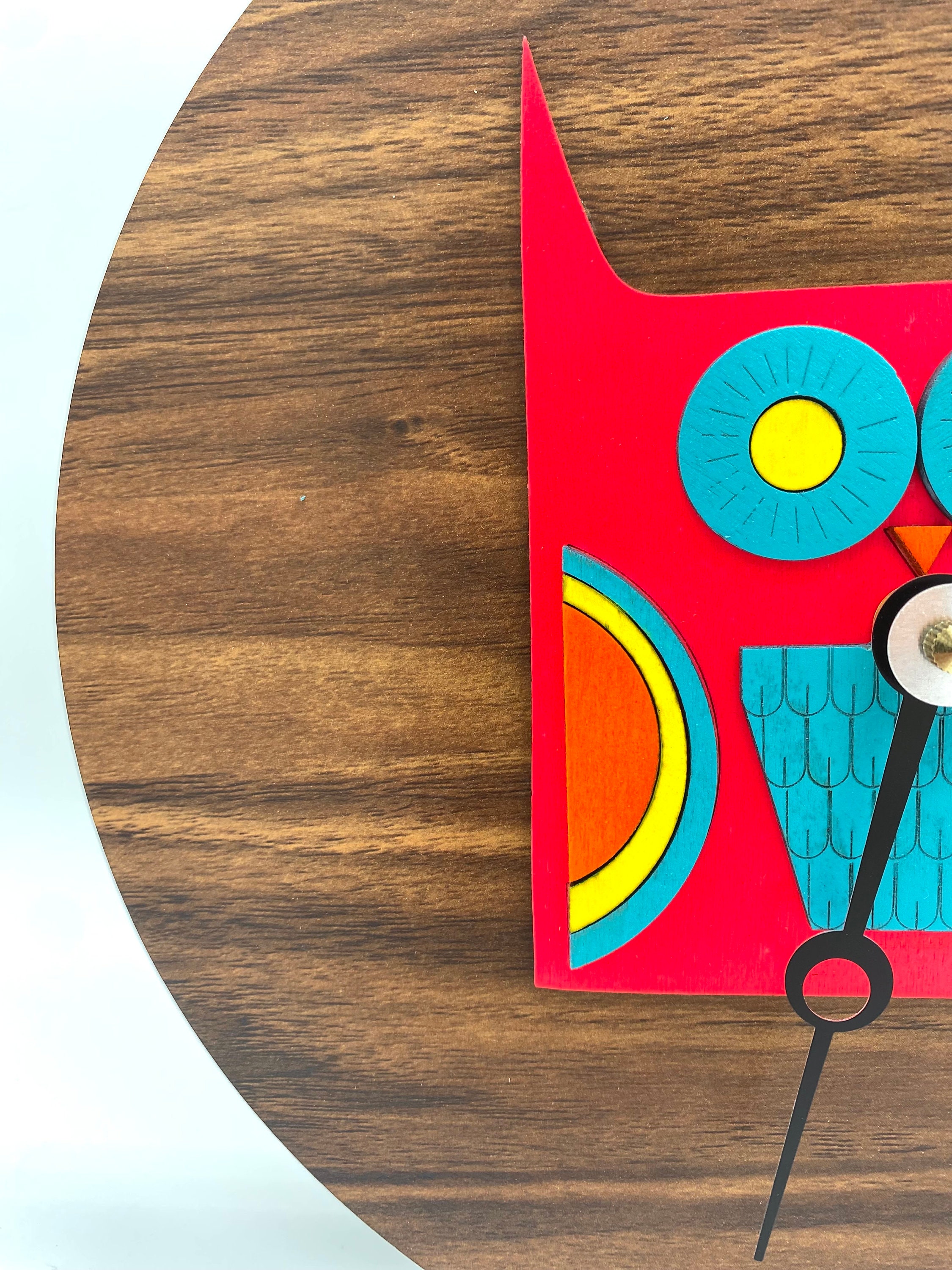 Owl Clock Vintage, Wood Neon Owl, Retro 60s Decor, Funky Vintage Laser ...