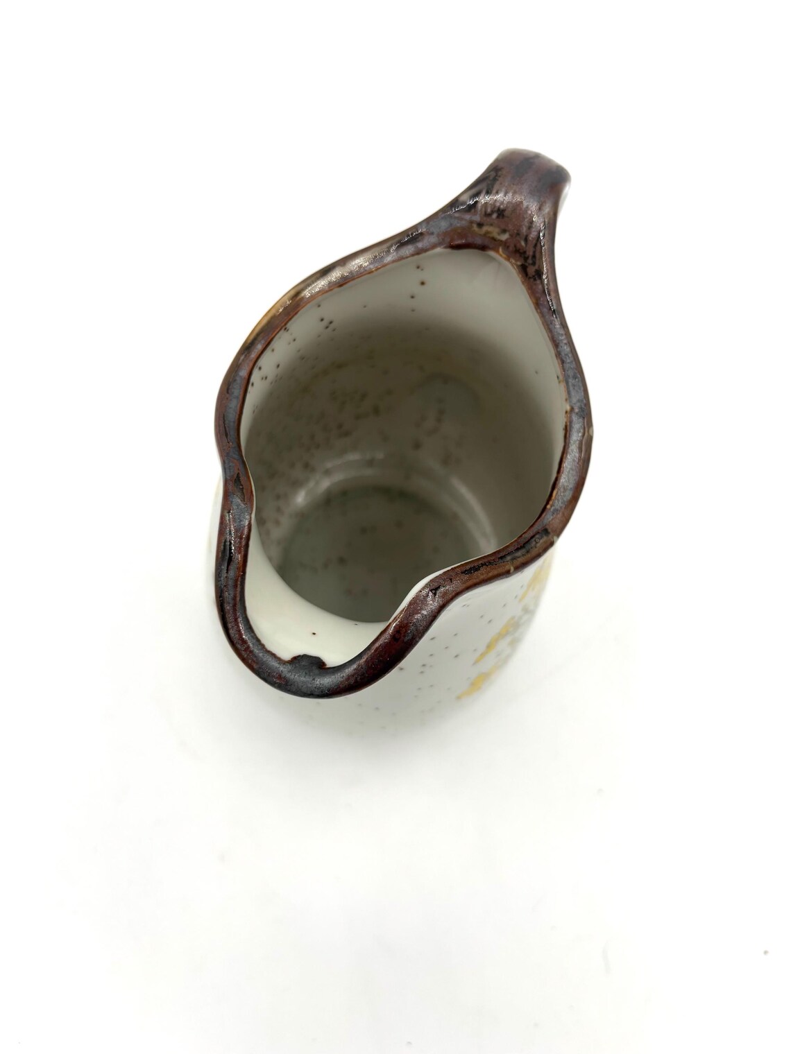 Vintage Retro 70s Pottery Yellow Floral Brown Speckle Stoneware Pottery ...