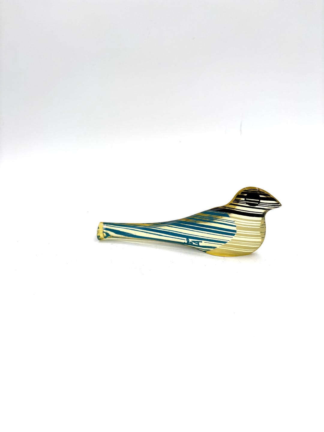 Vintage Abraham Palatnik Lucite Blue Bird Black White Stripe Pop Art ...