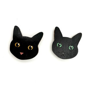 Black Cat Magnet Set / Handmade Gift for Cat Lover / Decorative Kitchen ...