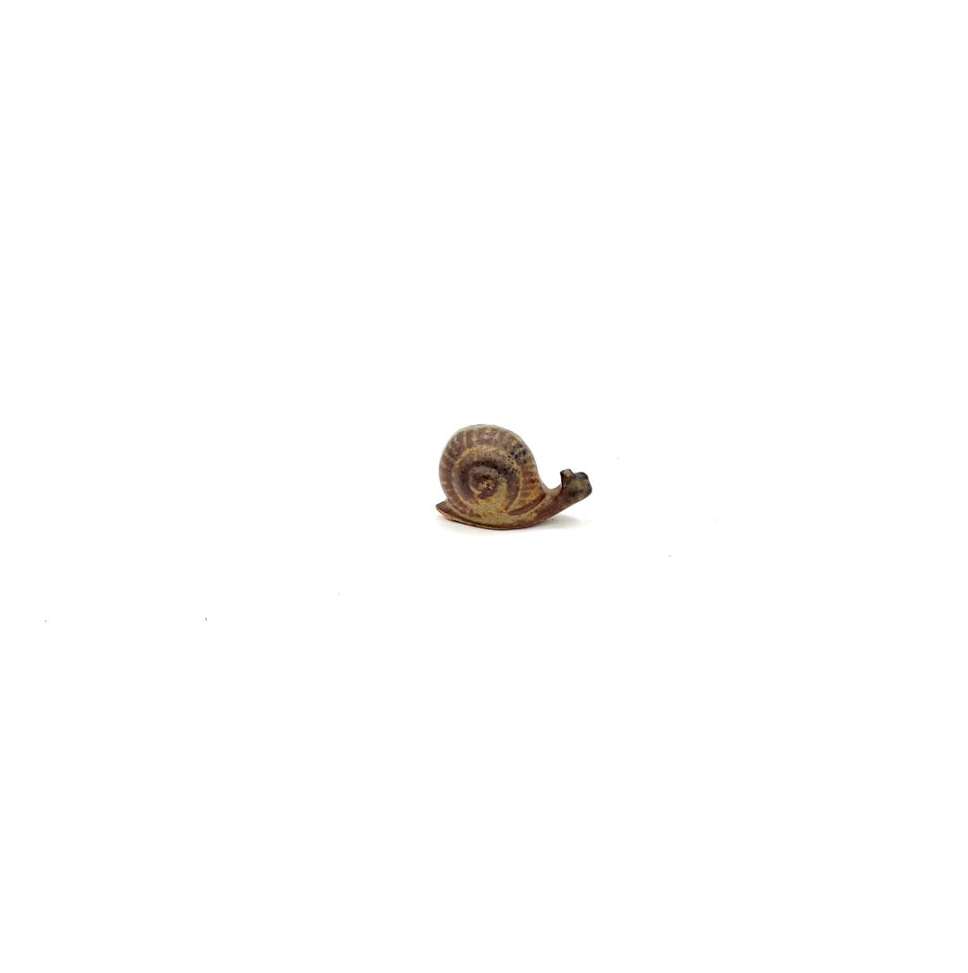 Vintage Small Speckled Pottery Snail Figurine Fairy Garden Planter ...