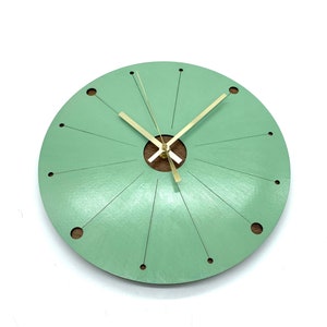 Handmade Sage Green Mint Atomic Style Starburst Retro 50s Walnut Wood ...