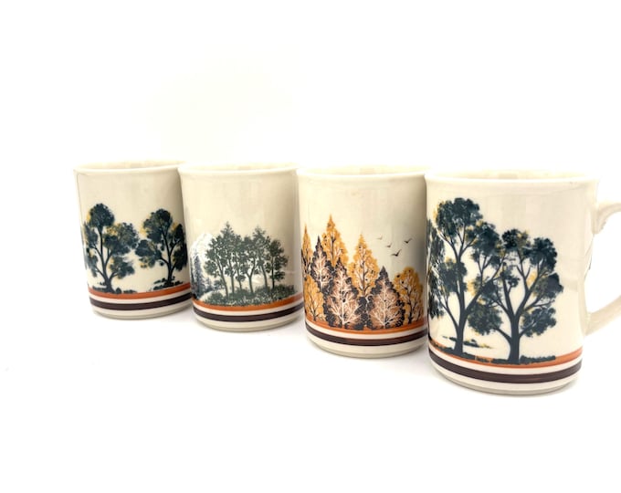 Vintage Retro 70s Pottery Tree Landscape Otagiri Stoneware Small Coffee ...