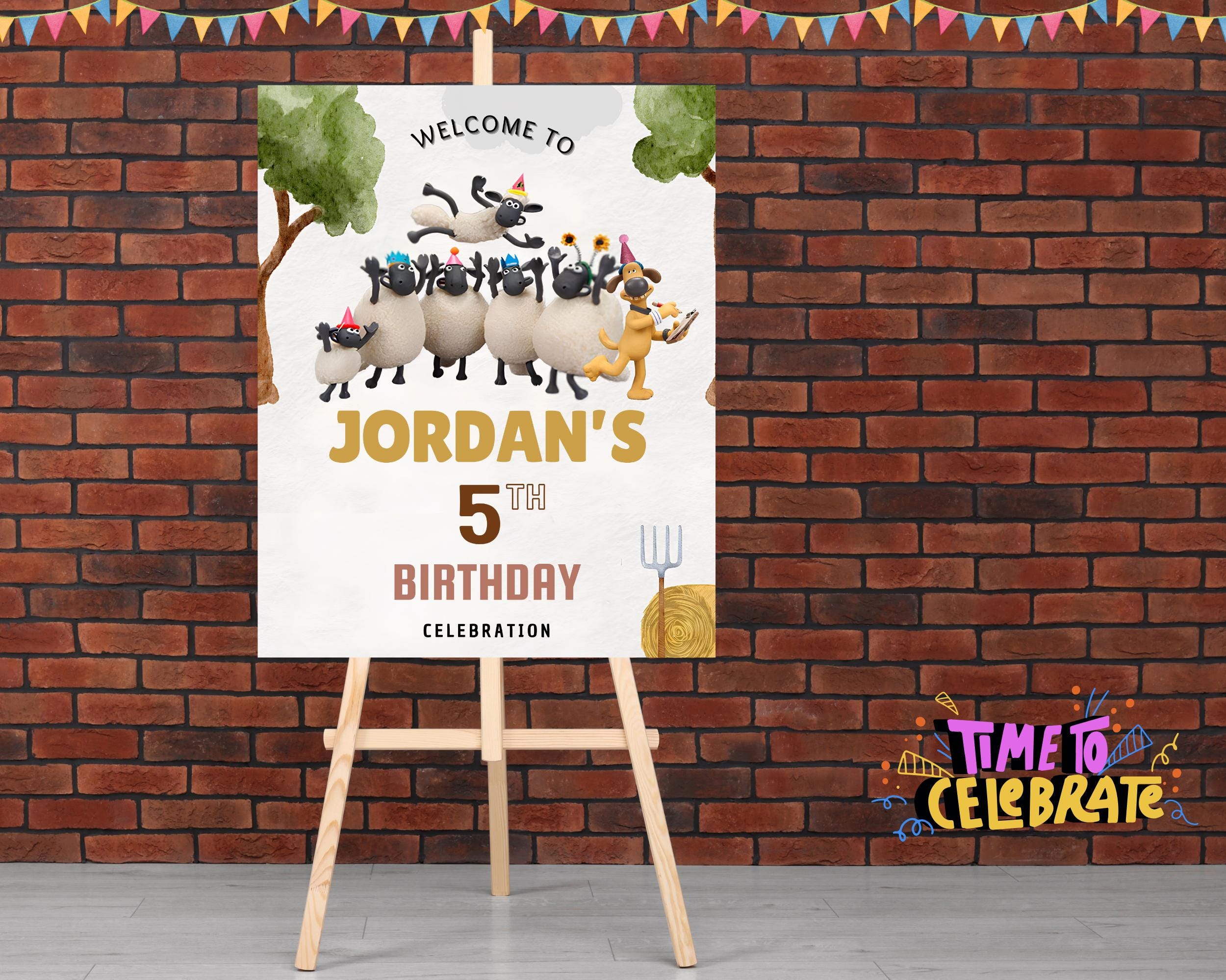 Shaun the Sheep Welcome Birthday Card Instant Download Sheeps Welcome ...