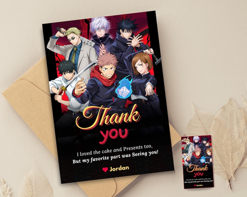 Demon Slayer Thank You Card Anime Demon Slayer Birthday Gift Card Manga ...